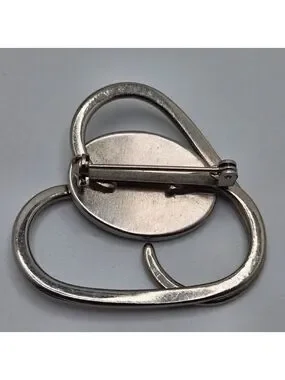 Vintage | Jewelry | Silvertone Oval Abalone Shell Brooch Circular ...